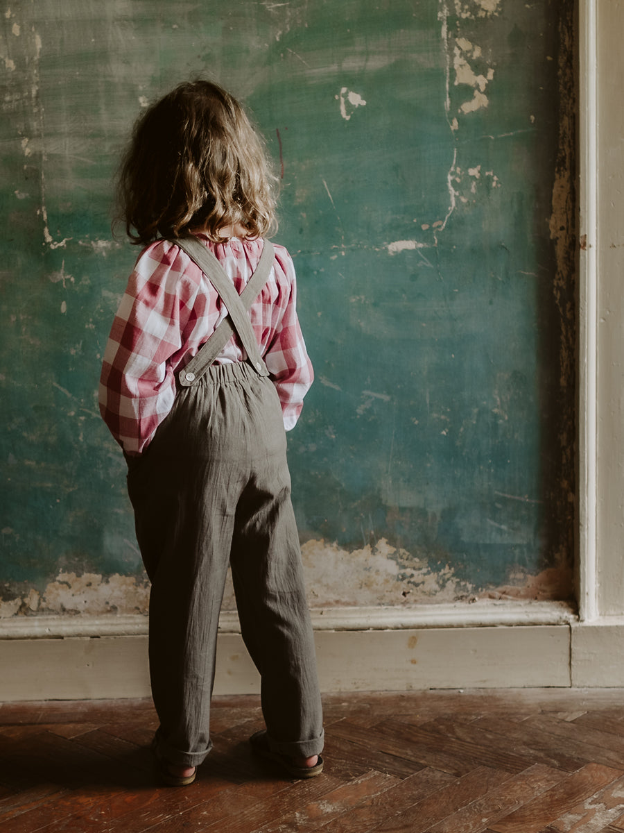 Bernie Dungarees - Cinder – Sage Kids